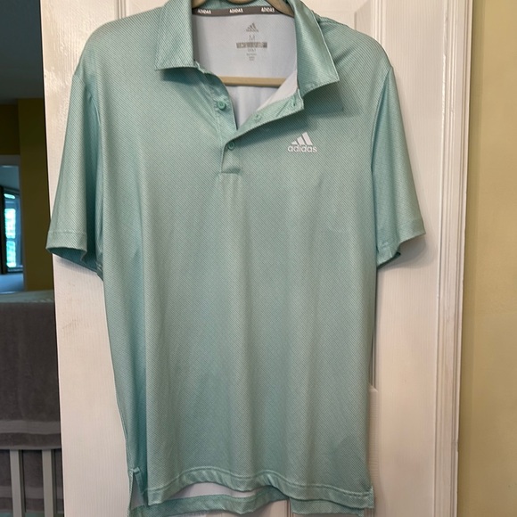 adidas | Shirts | Adidas Mens Light Green Polo Shirt | Poshmark